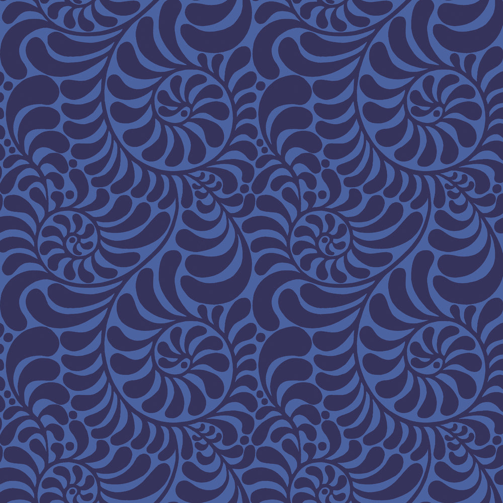 Jane Sassaman - Flower Dance - Curlique - Indigo | The Green Fern Quilt Co.